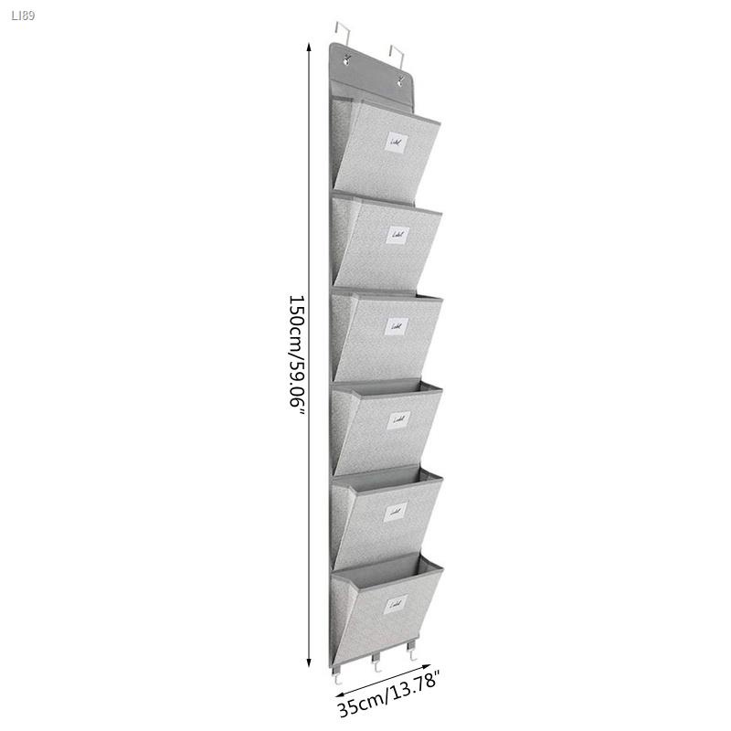 ∏ LIVI 6 Tier Over Door File Hanging Storage Organizer Wall Mount File ...