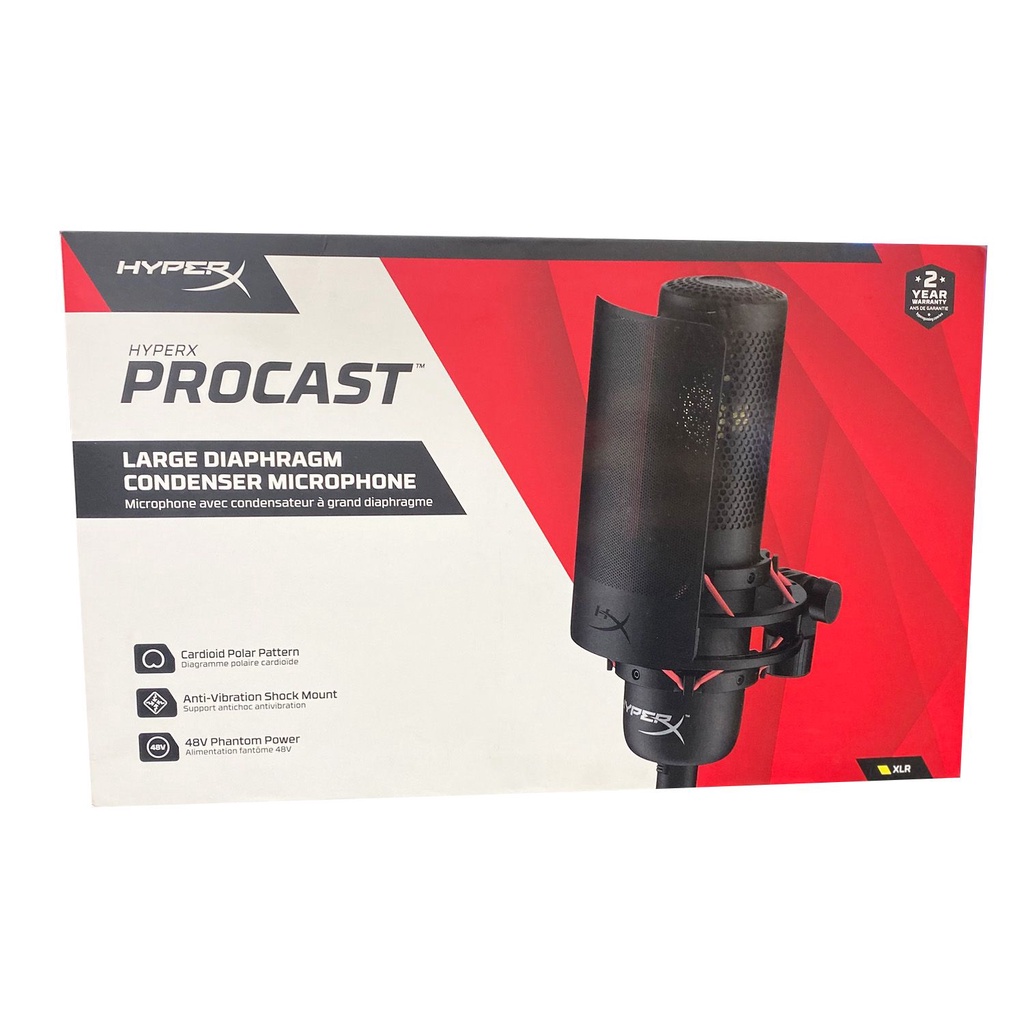HyperX ProCast Large Diaphragm Condenser Microphone (Black) - 3-pin XLR | Shopee Thailand