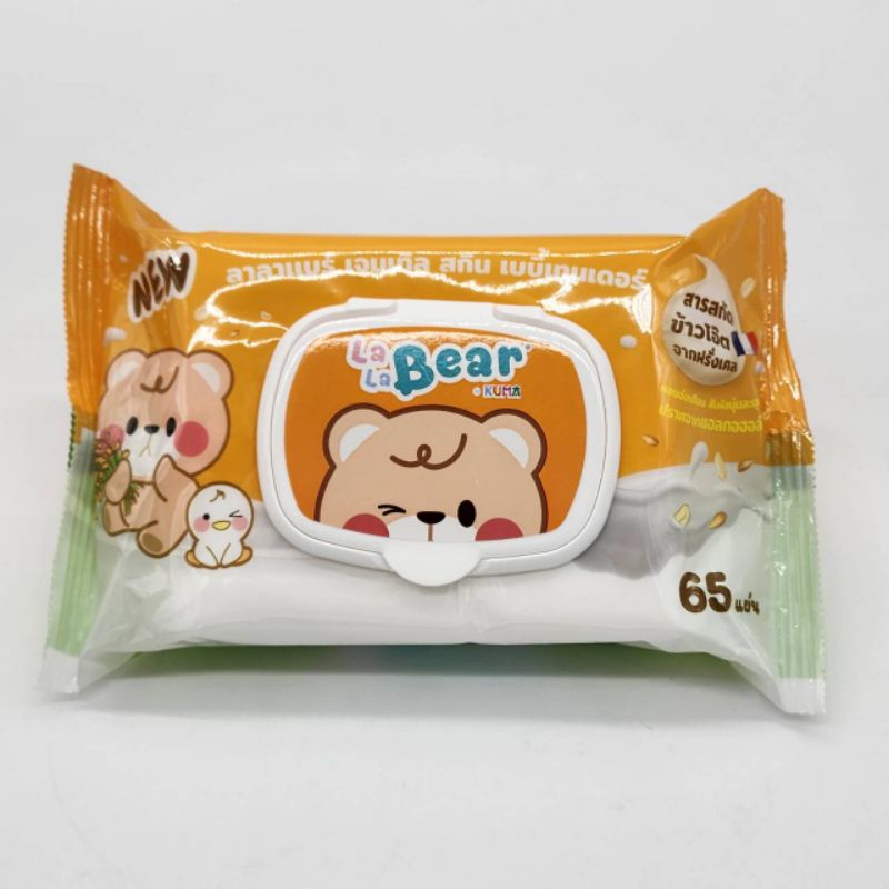 Lala Bear ทิชชู่เปียกกลิ่นเบบี้เฟรช 65 แผ่น (1 ห่อ) | Shopee Thailand