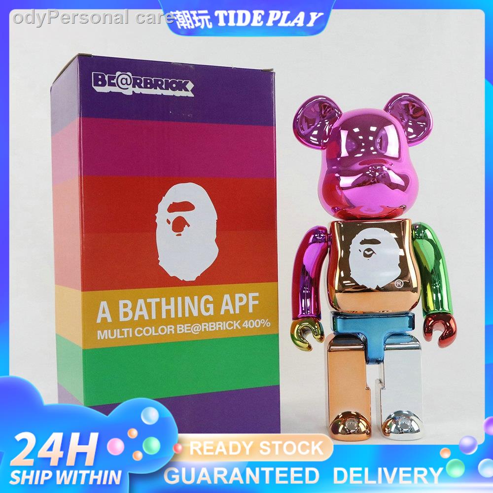 ♤Bearbrick Bape Electroplating colorful Be @ rbrick 400% Trendy Play ...