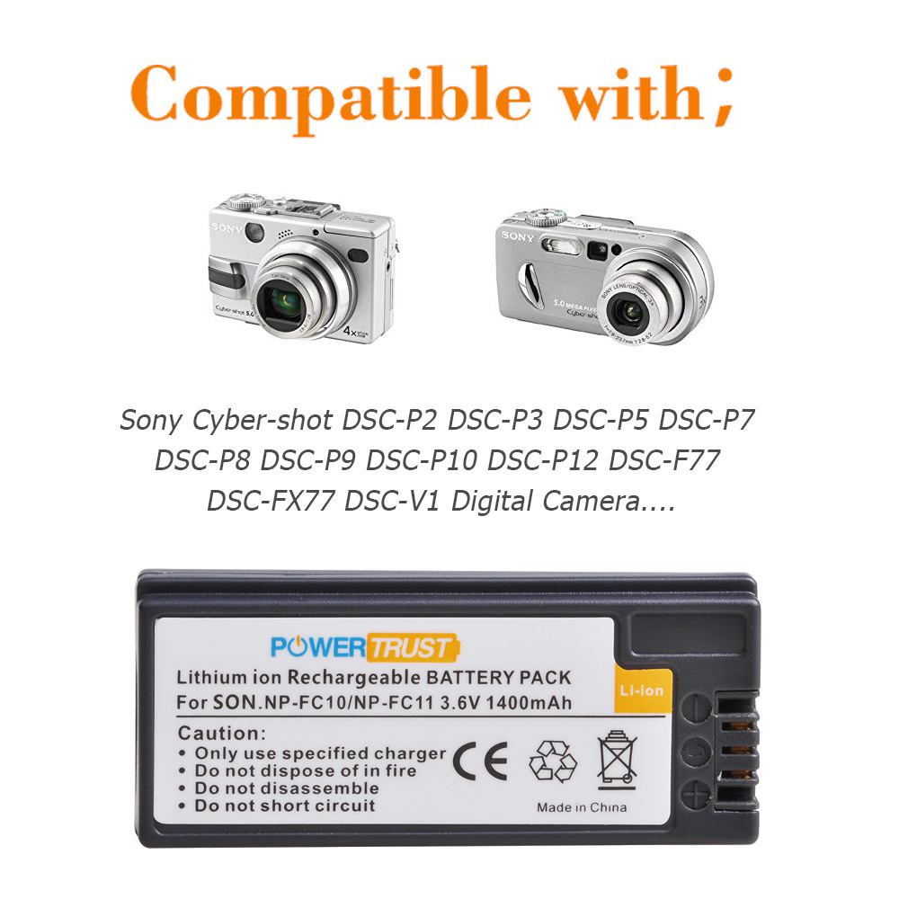1000มิลลิแอมป์ชั่วโมง NP-FC10 P3 FC11แบตเตอรี่ FC10สำหรับ Sony Cyber ...