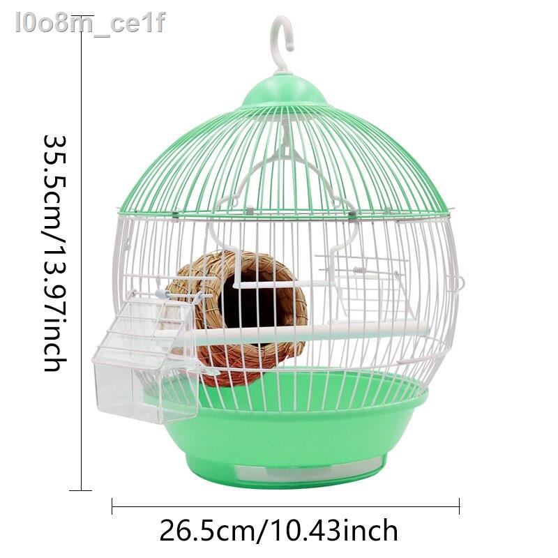 【Ready stock】Round Bird Cage With Feeder Full Set Plastic Bird House ...