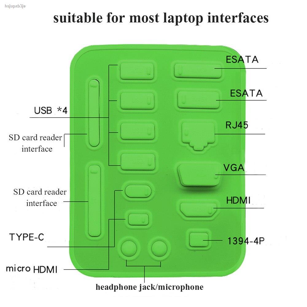 16pcs/set Laptop Dust Plug Set USB Protective Cover HDMI Network Port ...
