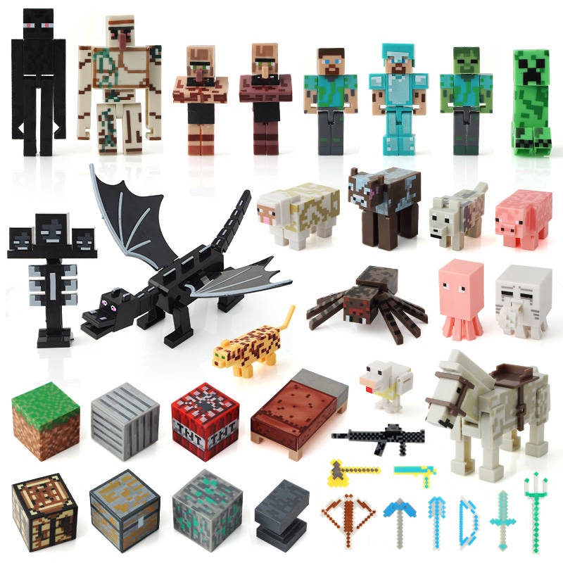 โมเดลฟิกเกอร์พลาสติก รูปมังกร Minecraft MC Game Full Set ของเล่นสําหรับ ...