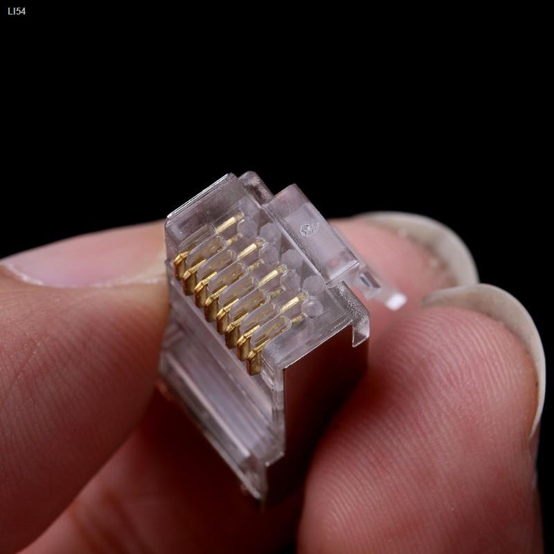 ⊕♡♡ 10Pcs Cat6 8-Pin RJ45 8P8C Shielded Stranded Crimp Modular Plug Connector Socket | Shopee ...