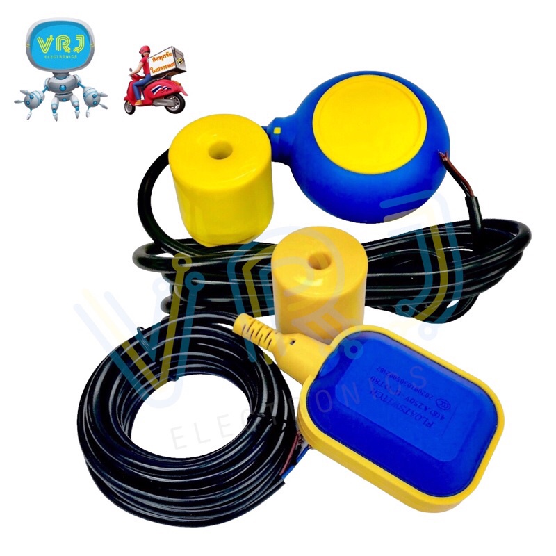 สวิทซ์ลูกลอยไฟฟ้า ควบคุมระดับน้ำ รุ่นกลม/รุ่นเหลี่ยม สายยาว3เมตร /5เมตร FLOAT SWITCH 16A 220V ...