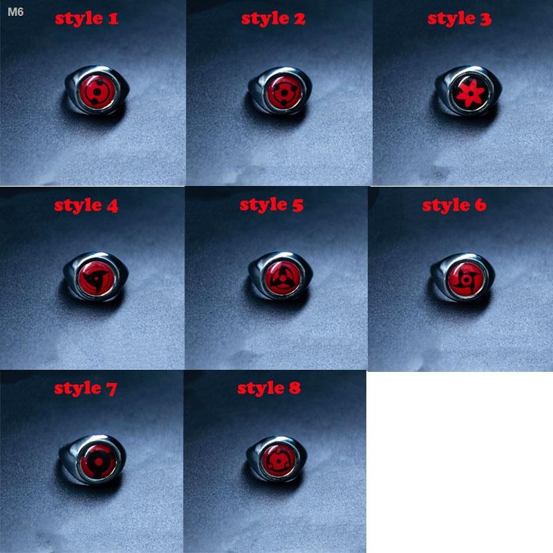 Anime Naruto Ring Akatsuki Sharingan Metal Uchiha Itachi sasuke Kakashi ...