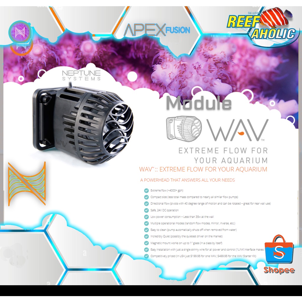 Reef-Aholic Neptune Systems Apex WAV Starter Kit 2 wave , 1 Link module ...