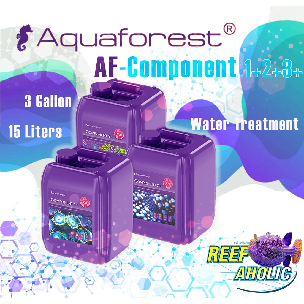 Aquaforest Component 1+2+3+ แกลลอนละ 5 ลิตร รวมทั้งหมด 15 ลิตร แร่ธาตุรวมสูตรเข้มข้น ผสมมาพร้อม ...
