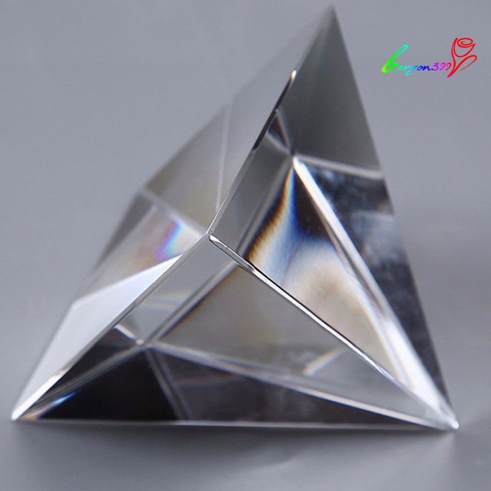 【AG】5/6/7/8cm Clear Glass Faux Crystal Pyramid Prism Crafts Home Office ...