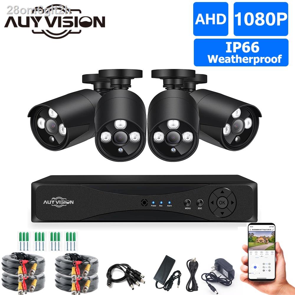 4CH 1080P AHD DVR 4PCS 2MP Weatherproof Bullet Security Camera CCTV ...