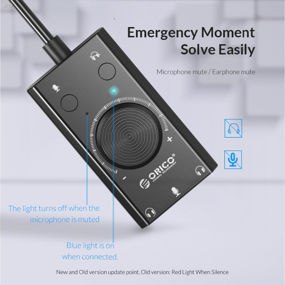 ORICO Portable USB External Sound Card Microphone Earphone Two-in-One ...
