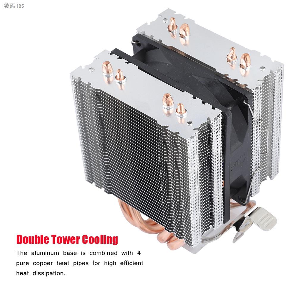 AMD 1155 Cooler Sink Pipe For 1366 CPU 4 775 Fan Intel Radiator LGA ...