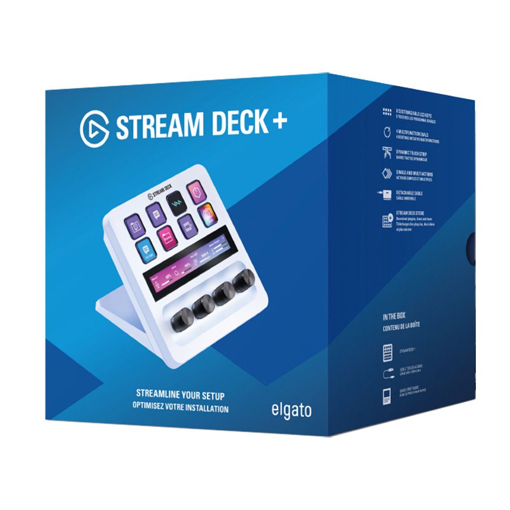 Elgato Stream Deck + White Edition (10GBD9911) - USB-C, 8 Customizable ...