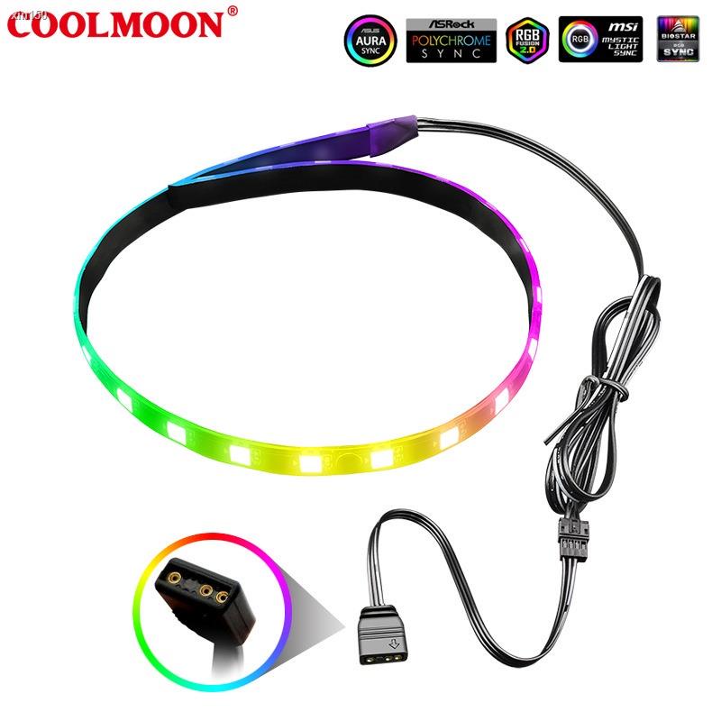 ∋ﺴCOOLMOON magnetic RGB light strip 40cm soft light 5V ARGB ...