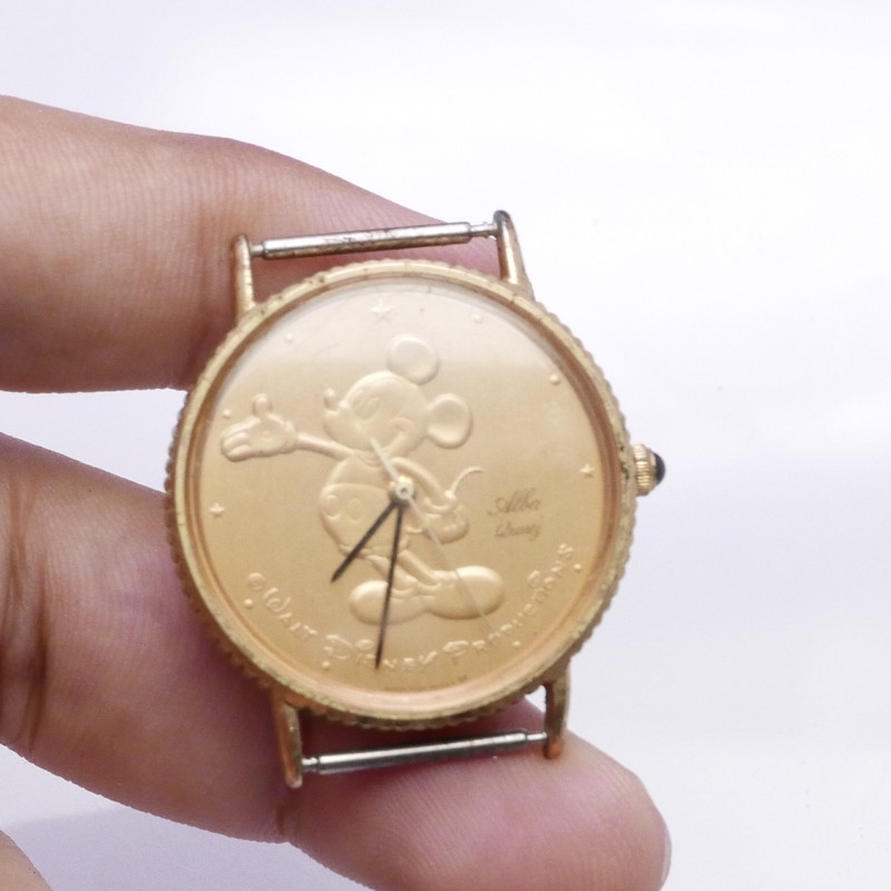 นาฬิกา Vintage มือสองญี่ปุ่น MICKY MOUSE ALBA V101 6000 UNISEX ทรงกลม ...