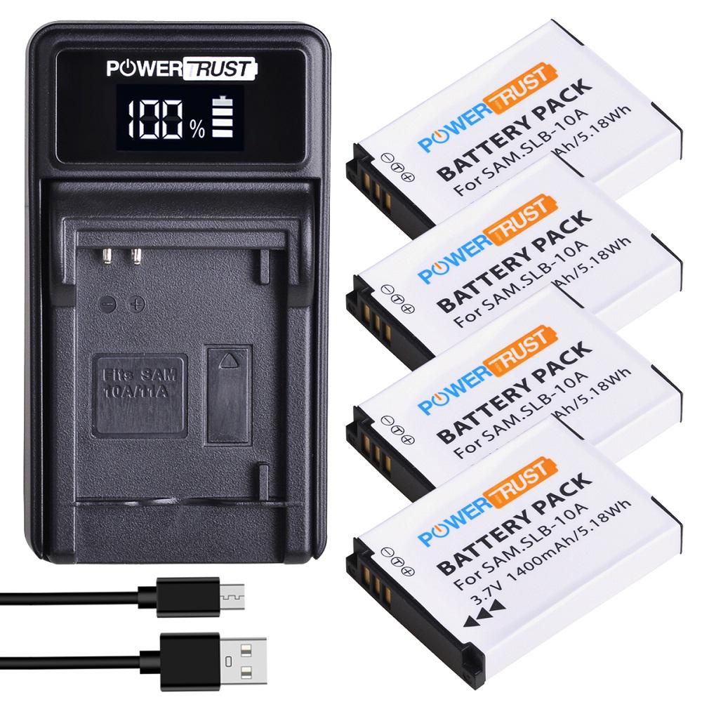 แบตเตอรี่และเครื่องชาร์จ SLB-10A สำหรับ Samsung EX2F HZ15W SL202 SL420 ...