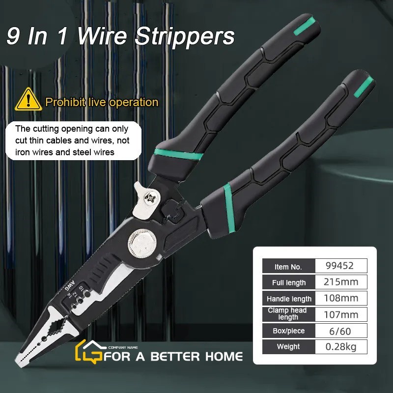 9 In 1 Hand Tool Crimping Tool Sharp-nosed Peeling Pliers Electrician ...