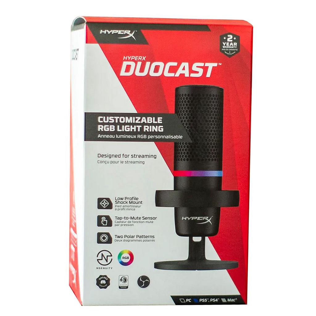 HyperX DuoCast USB Microphone - RGB Lighting (Black) for PC, PS5, PS4, Mac | Shopee Thailand