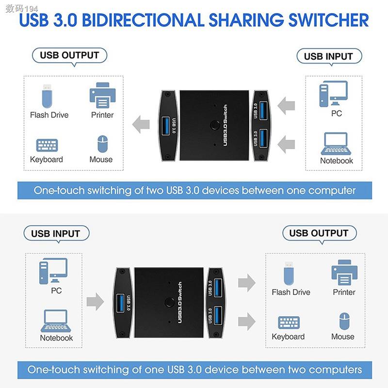 Usb 3 0 Switch Selector Kvm Switch 5gbps 2 In 1 Out Usb Switch Usb 3 0 Two Way Sharer For
