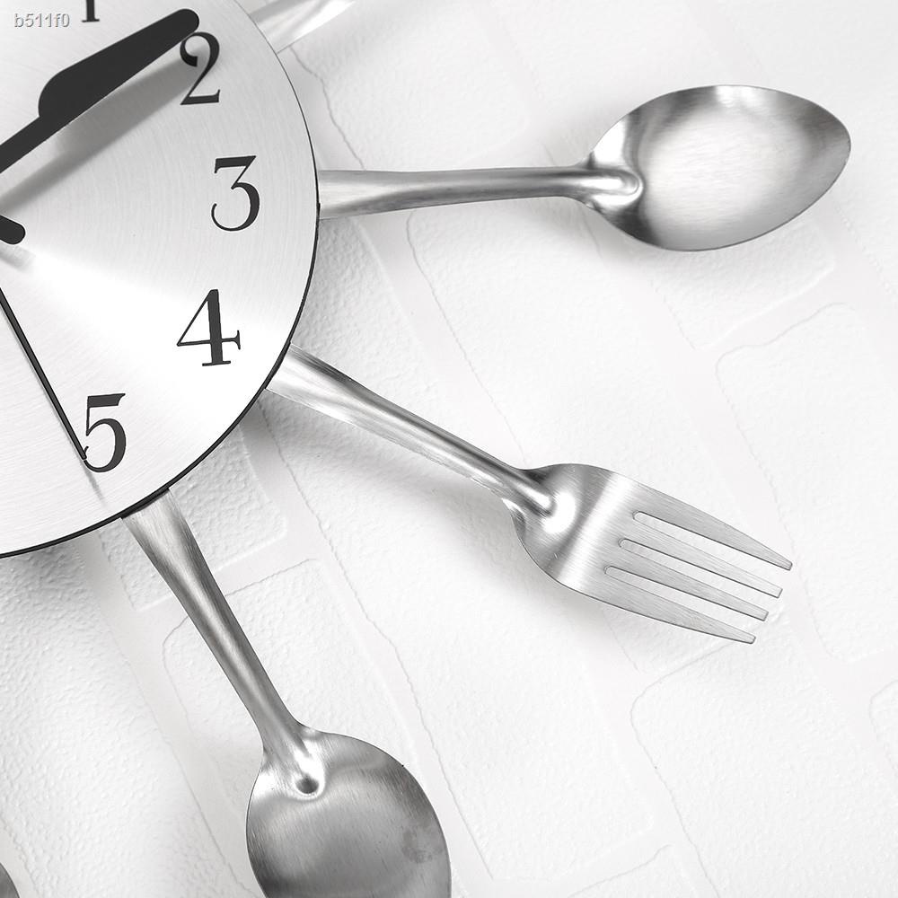 Sliver Wall Clock Spoon Fork Clock New Cutlery Kitchen Utensil Clock ...