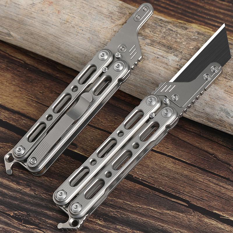 Titanium alloy folding knife outdoor multi-function portable knife ...