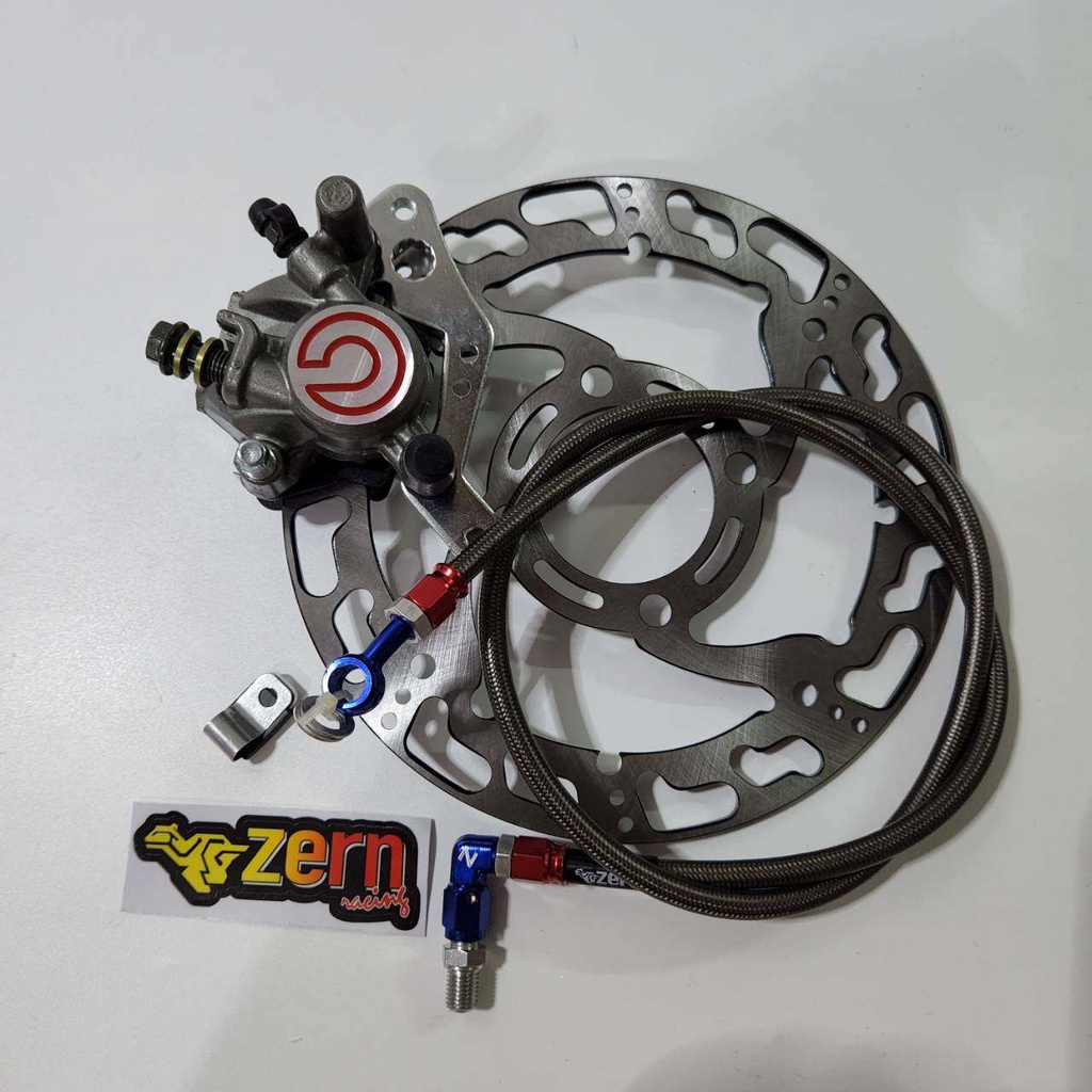 ปั๊มโลโก้C สีเทา ปาดหน้า + จานเจาะ + สายเบรค ZERN หัว90ยาว36 เวฟ110i , เวฟ125ปลาวาฬ , ดรีม ...