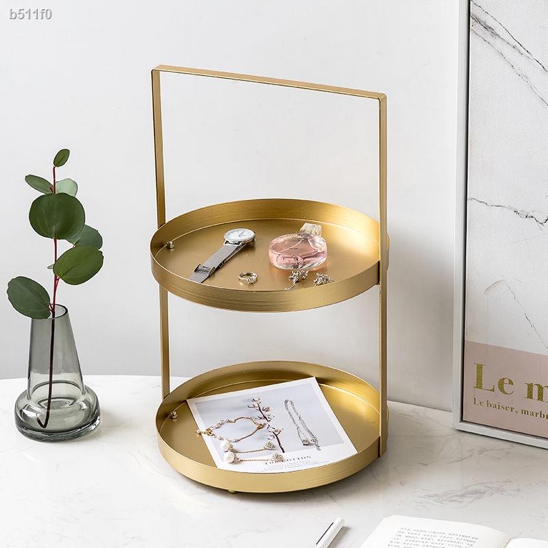 Metal Storage Tray Gold Oval Dotted Fruit Plate Small Items Jewelry ...