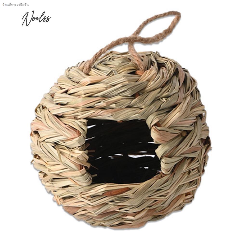 (Ready stock)Handwoven Natural Straw Bird Nest Hang Birdhouse Round ...