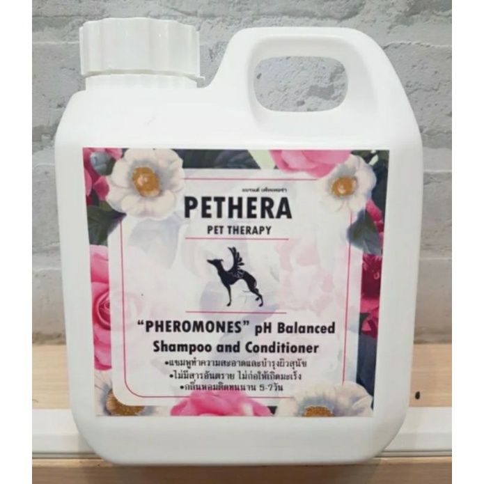 Pethera แชมพูฟื้นฟูผิว+รักษาโรคผิวหนัง ขี้เรื้อน เชื้อรายีสต์ หอม 1ลิตร ...
