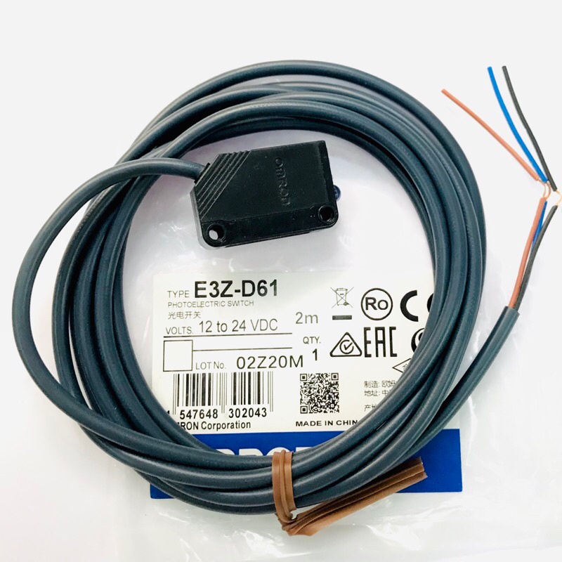 Sensor E3Z-D61 / E3Z-D62 Photoelectric Sensor ระยะจับ5-10cM,และ 1เมตร NPN NO 3สาย 12-24VDC ...