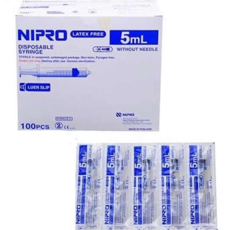 (พร้อมส่ง 100 ชิ้น) Nipro syringe 5 ml จำนวน 100 ชิ้น | Shopee Thailand