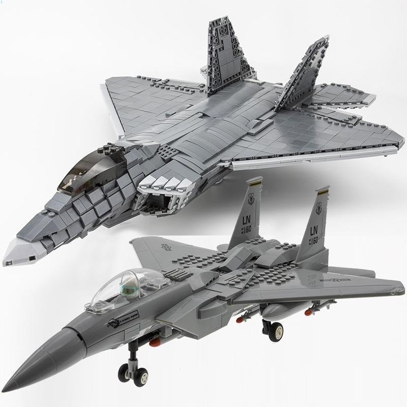 Panda Bumblebee บล็อกตัวต่อเลโก้ รูปเครื่องบินรบทหาร Mindy F22 F15 ...