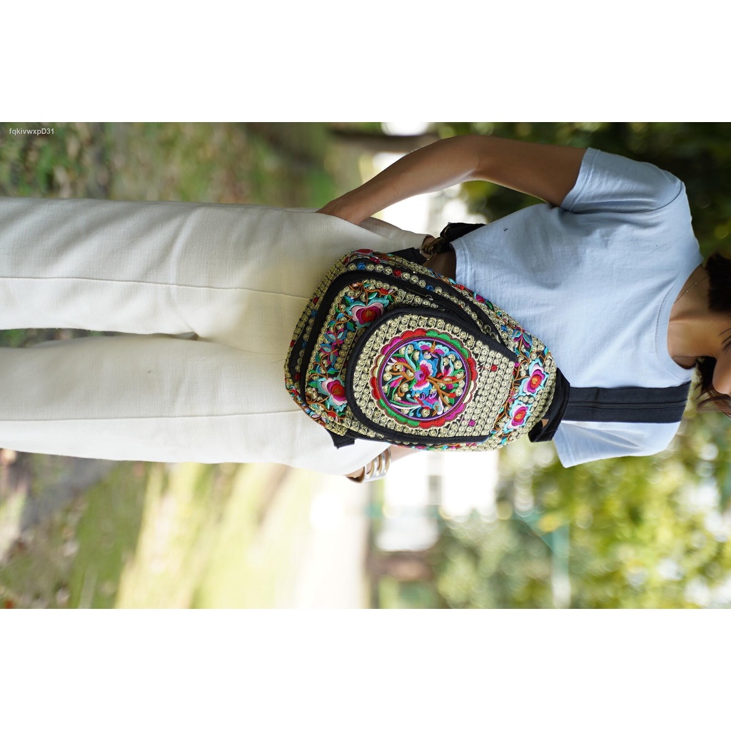 เลือกลาย กระเป๋าเป้ กระเป๋านักเรียน ผ้าปัก Thai Hmong Shoulder School ...