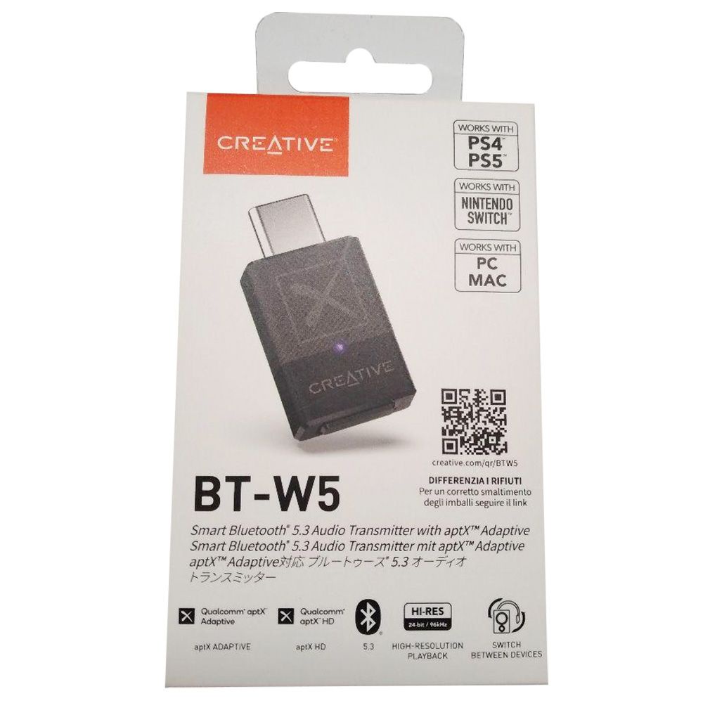 Creative BT-W5 Smart Bluetooth 5.3 Audio Transmitter with aptX Adaptive | Shopee Thailand