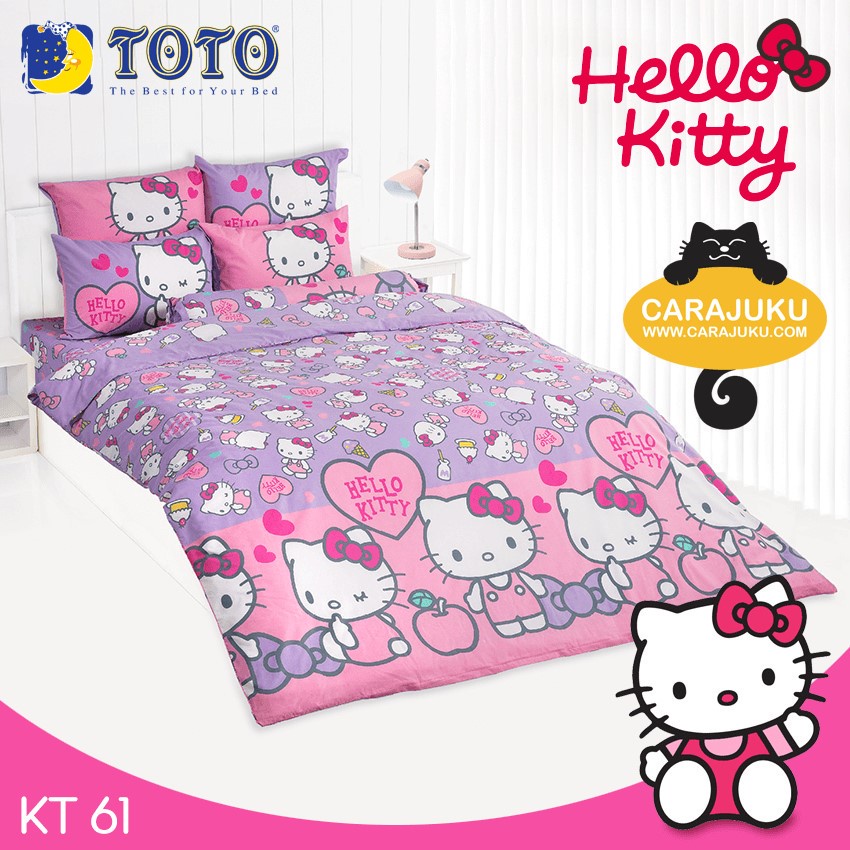 TOTO ชุดผ้าปูที่นอน 3.5ฟุต 5ฟุต 6ฟุต คิตตี้ Hello Kitty KT61 #โตโต้ ...
