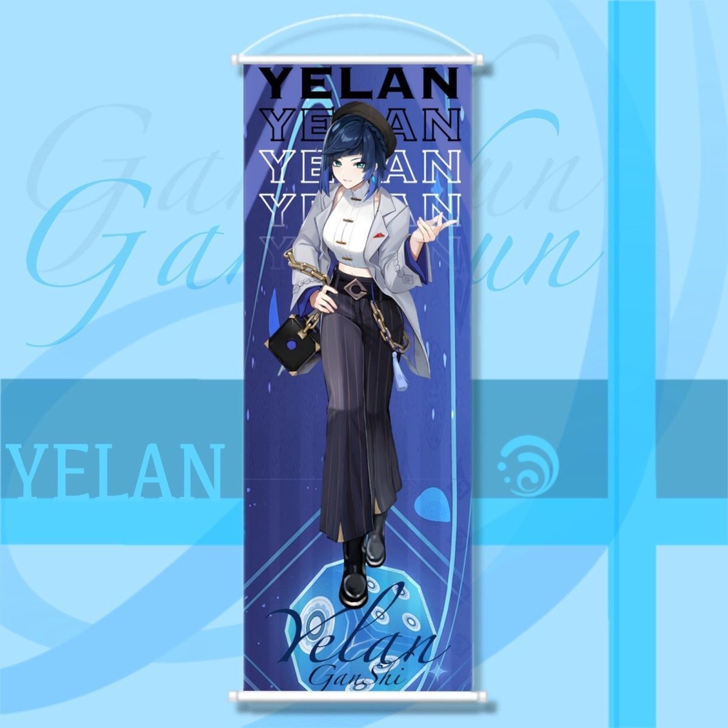 Yuanshen Yuanshen โปสเตอร์ผ้าไหม ลายเกม Yelan สําหรับแขวนตกแต่งผนัง ...