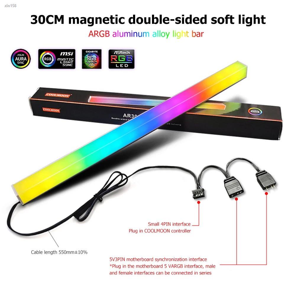 ☢☸COOLMOON PC CASE 5v 3pin AURA SYNC LIGHT 30CM RGB LED strip Support ...