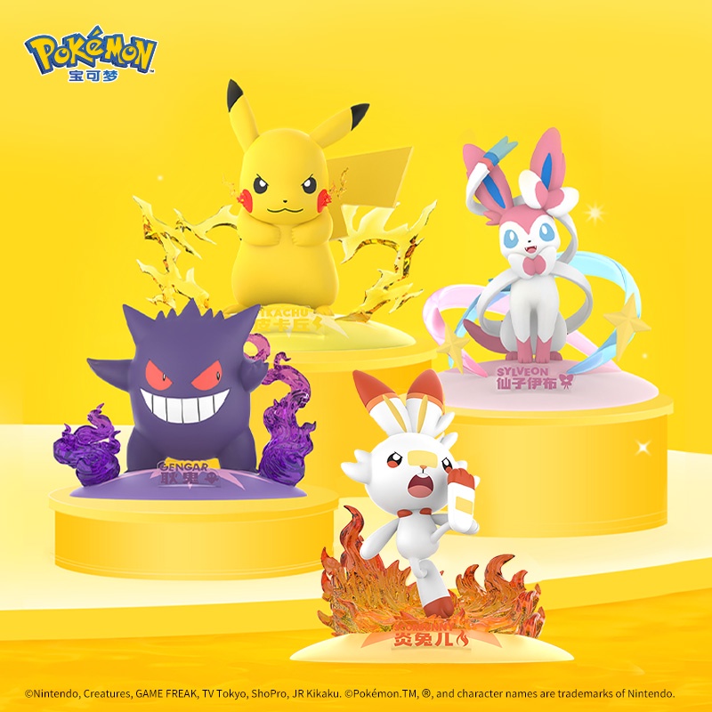 Pokémon ขนาดเล็กทำมือ Pikachu Geng Ghost Fairy Ibrahim Rabbit Ornament ...