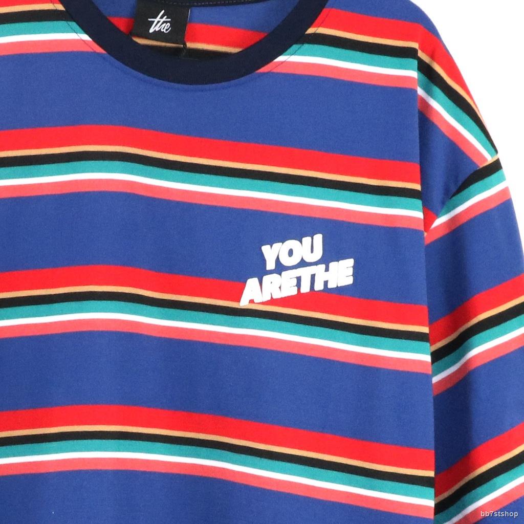 เตรียมจัดส่งbb7stshopUrthe - เสื้อยืด ลายทาง รุ่น URTHE STRIPED 3D LOGO ...