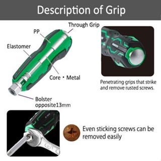 ENGINEER Neji-saurus Ball-grip Go-through Screwdriver with Phillips Bit ...