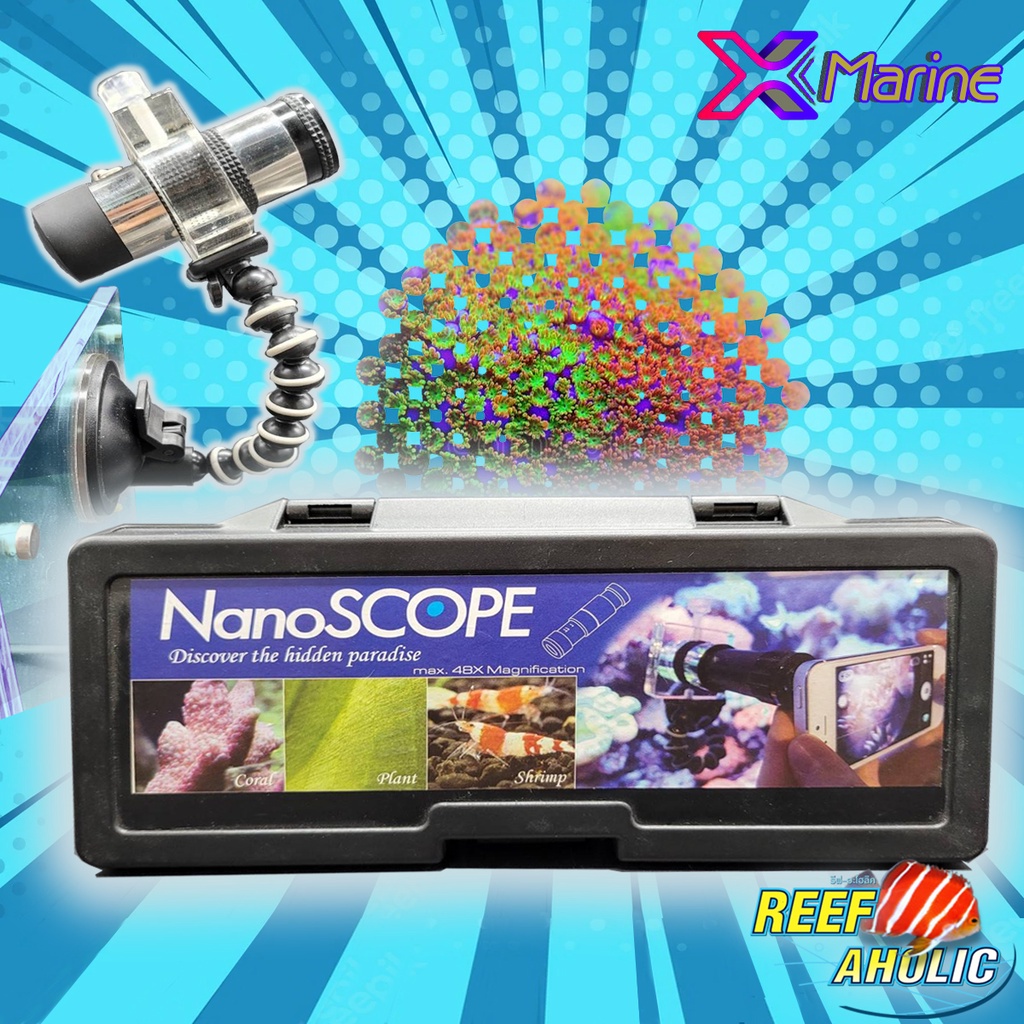 Reef-Aholic X-Marine Nano Scope 48X ซูมทะลุตู้ ผ่านน้ำ แล้วจับผ่านด้วยมือถือ ได้เห็นทุก ...