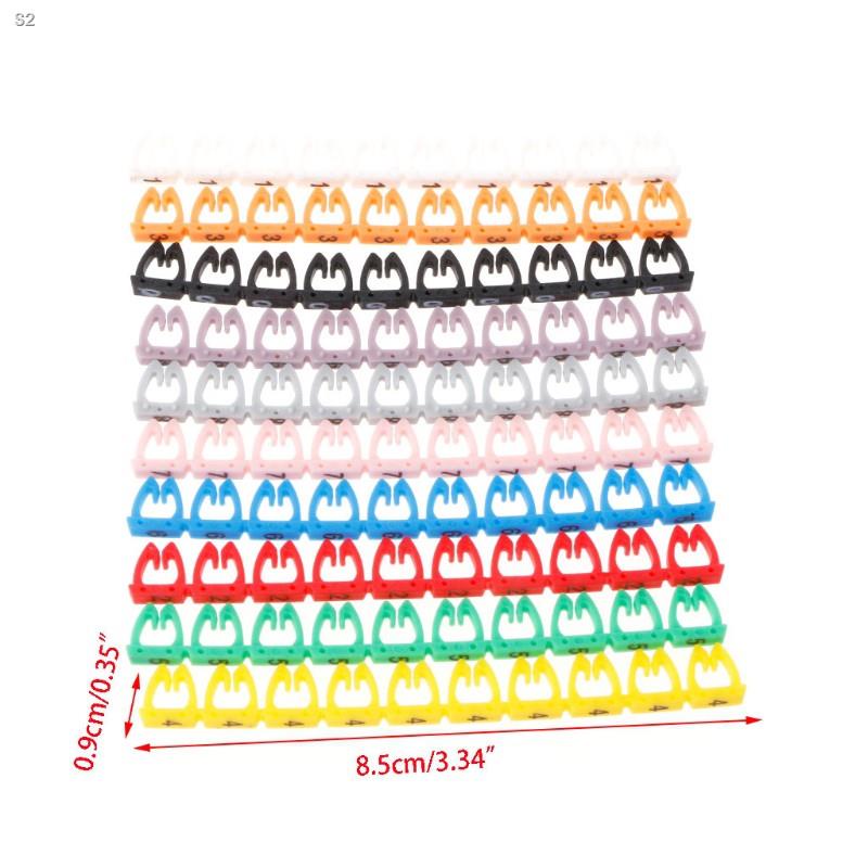 100Pcs/Set Colorful Numeric Cable Label Mark For RJ45 RJ11 RJ12 ...