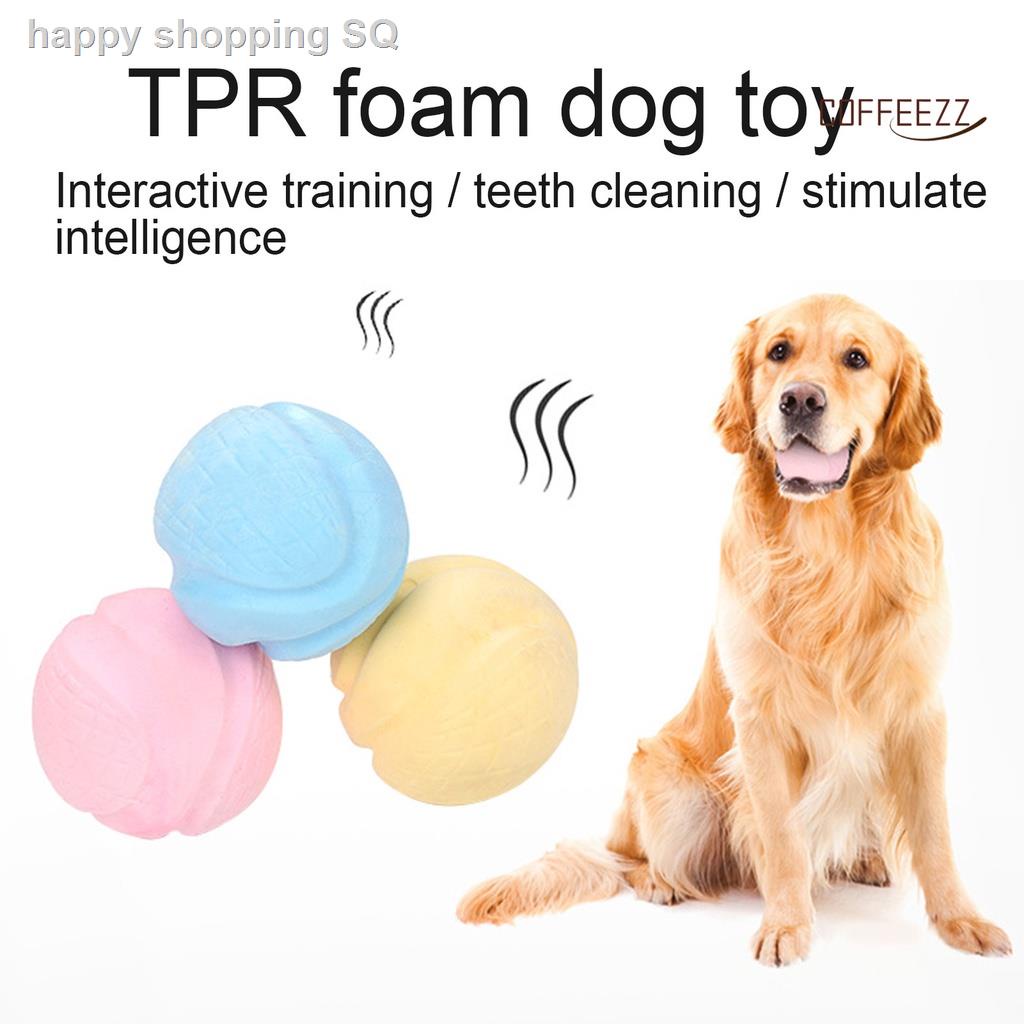 C Dog TPR Foam Chewing Toys Tennis Ball Shape Macarons Milky Flavor Pet ...