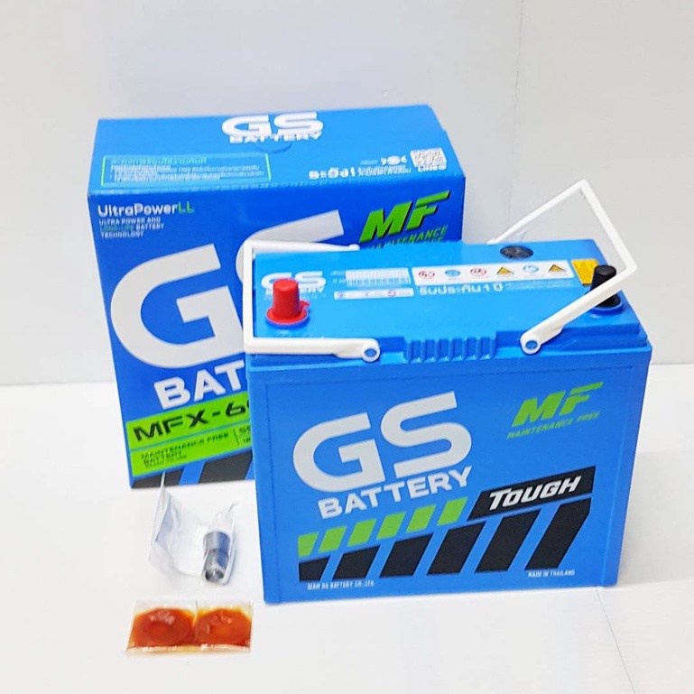 แบตเตอรีรถยนต์ GS รุ่น MFX60L/R (JIS 55B24) 12V.50Ah สำหรับรถเก๋ง ซีวิค,วีออส,อัลติส,ยาริส ...