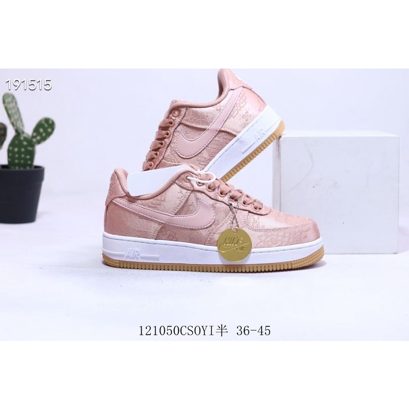 ☊NIKE NIKE AIR FORCE 1 X CLOT PINK WHITE พรีเมียม | Shopee Thailand