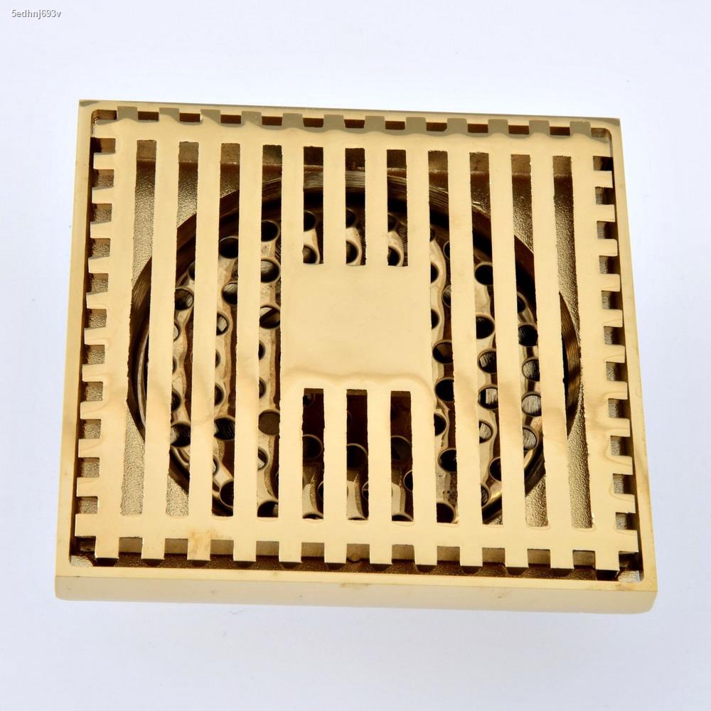 Gold Stripe Style Brass Square Outlet Shower Grate Tile Insert Drain ...