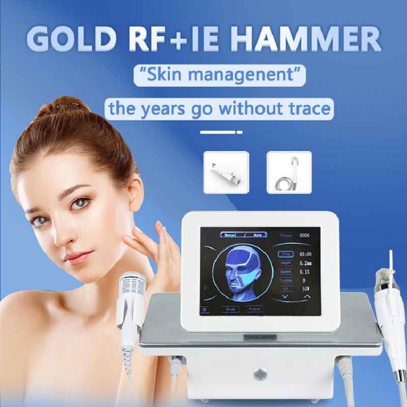 2 in 1 skin lifting gold RF ice hammer fractional microneedling face RF ...