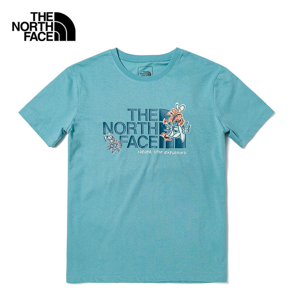 THE NORTH FACE W FOUNDATION FLORAL TEE - AP - REEF WATERS เสื้อยืดแขน ...