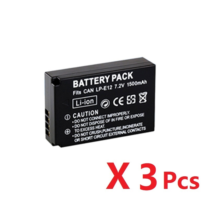 LP-E12 1500MAh LP E12 LPE12แบตเตอรี่ Li-Ion แบบชาร์จไฟได้สำหรับ Canon ...